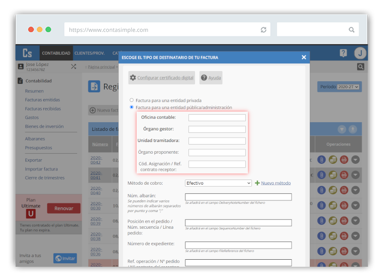 Programa para hacer facturas FacturaE - Factura electrónica formato FacturaE